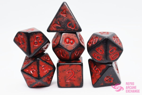Timeworn Red 7 Dice Set – Remis Arcane Exchange